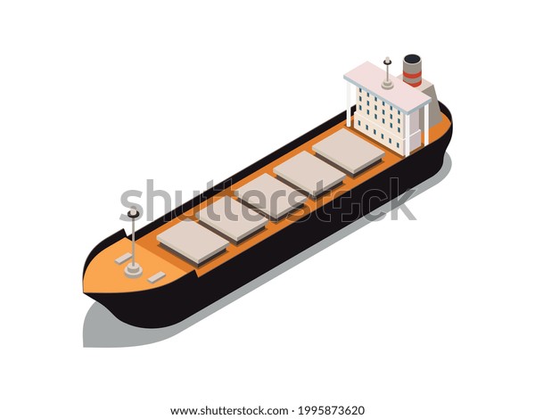 Dry Bulk Carrier Ship Isometric Icon Stock Vector (Royalty Free ...