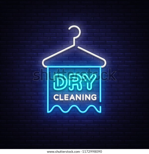 Dry Cleaning Neon Sign Vector Dry Stock Vector (Royalty Free) 1172998090
