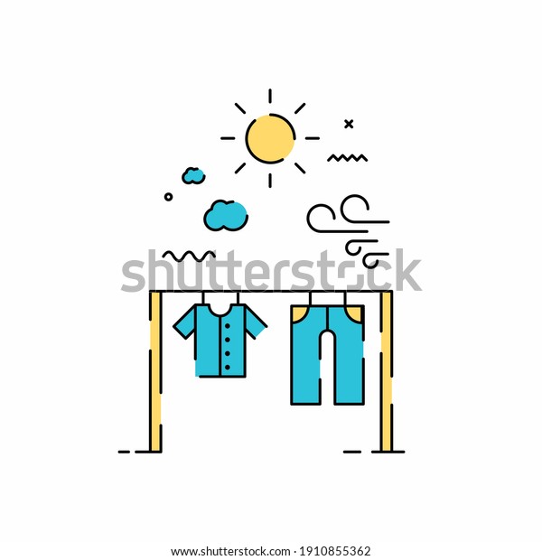 Dry Clothes Illustration Easy Edit Vector Stock Vector (Royalty Free ...
