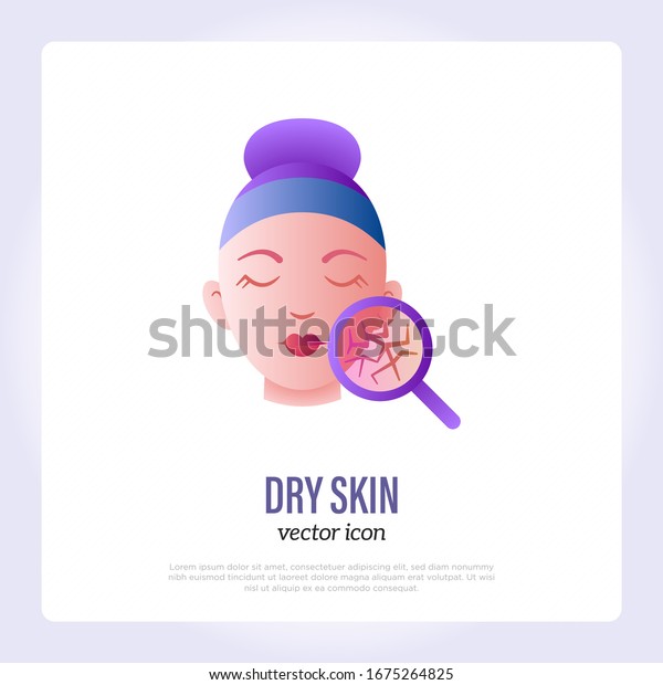 Dry Skin Symbol Gradient Icon Girl Stock Vector (Royalty Free ...