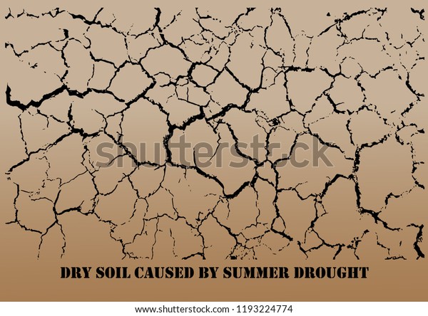 Dry Soil Caused By Summer Drought Stock Vector (Royalty Free ...