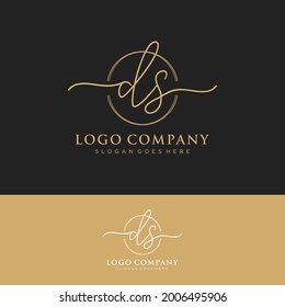 Ds Initial Letters Handwriting Signature Logo Stock Vector (Royalty ...