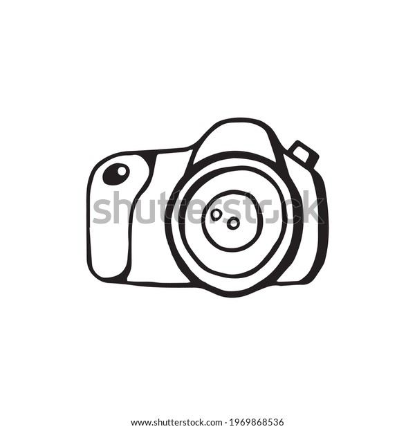 Dslr Camera Hand Drawn Doodle Vector Stock Vector (Royalty Free ...
