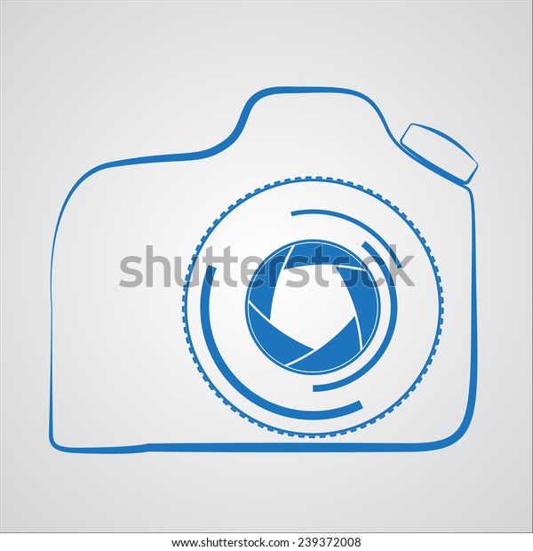 Dslr Camera Outline Symbol Dark On Stock Vector (Royalty Free ...