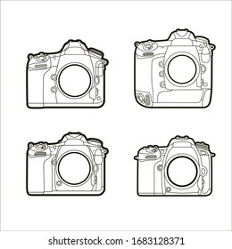 Dslr Camera Vector Outline Photography Line Stock Vector (Royalty Free ...
