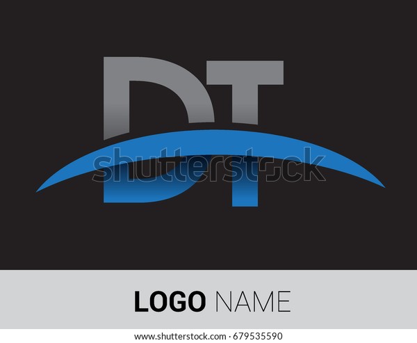 Dt Initial Logo Company Name Colored Stock Vector (Royalty Free ...