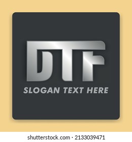 Dtf Lettering Logo Template Vector Stock Vector (Royalty Free ...
