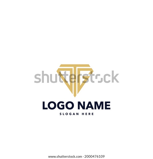 Dtg Letter Monogram Logo Design Stock Vector (Royalty Free) 2000476109