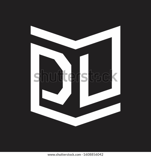 Du Logo Emblem Monogram Shield Style Stock Vector (Royalty Free) 1608856042