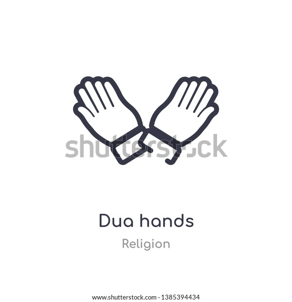 Dua Hands Outline Icon Isolated Line Stock Vector (Royalty Free ...