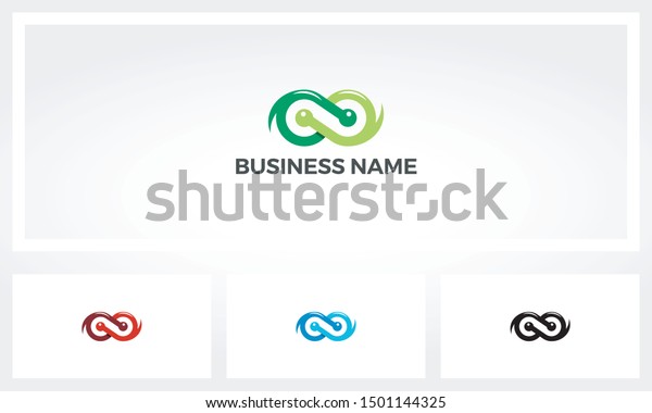 Dual Color Infinity Nodes Symbol Logo Stock Vector (Royalty Free ...