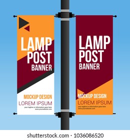 Dual Lamp Post Banner Abstract Mockup Stock Vector (Royalty Free ...