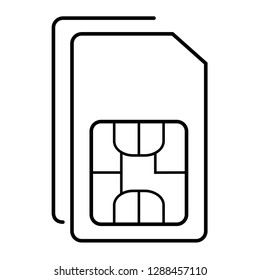 Dual Sim Vector Outline Icon Isolated Stock Vector (Royalty Free ...
