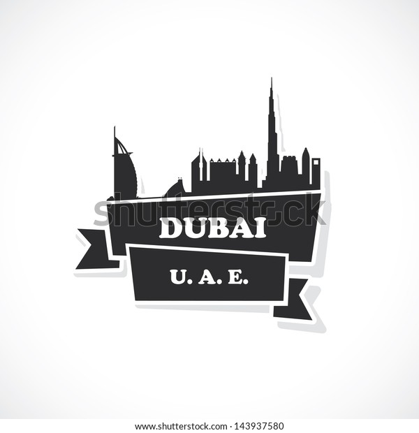 Dubai Ribbon Sticker Vector Illustration Stock Vector (Royalty Free ...