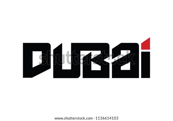 Dubai Typography Design Vector Tshirt Poster Stock Vector (Royalty Free ...
