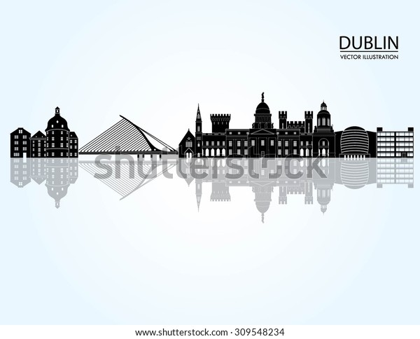 Dublin Skyline Vector Illustration Stock Vector (Royalty Free) 309548234