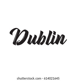 Dublin Text Design Vector Calligraphy Typography Stock Vector (Royalty ...