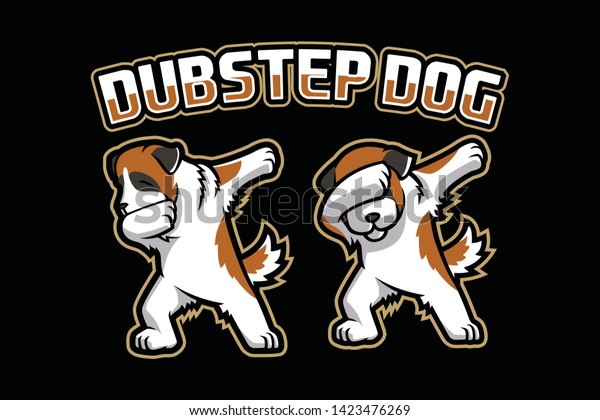 Dubstep Dog Mascot Logo Design Isolated: vector de stock (libre de ...