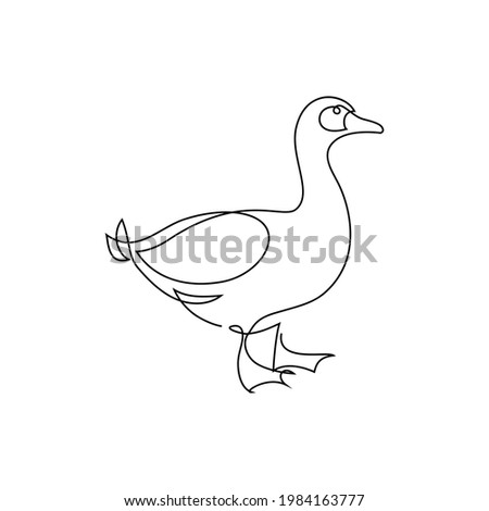 Duck Line Drawing | Free download on ClipArtMag