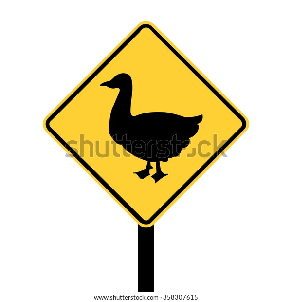 Duck Crossing Road Sign Stock Vector (Royalty Free) 358307615
