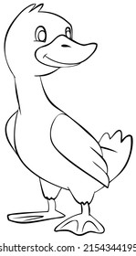 Duck Element Coloring Page Cartoon Style Stock Vector (Royalty Free ...
