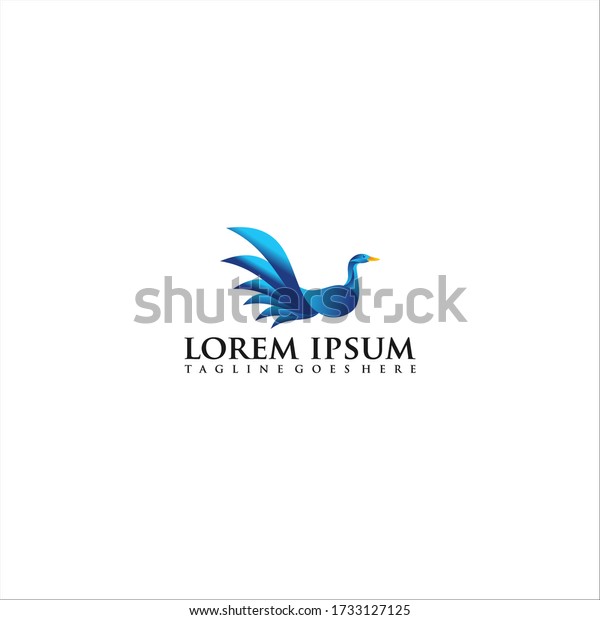 Duck Goose Logo Icon Vector Illustration Stock Vector (Royalty Free ...