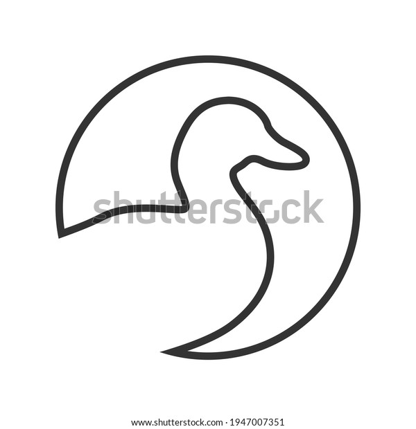 Duck Graphic Icon Duck Sign Circle Stock Vector (Royalty Free) 1947007351