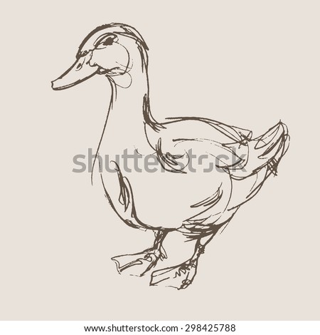 Duck Line Drawing | Free download on ClipArtMag