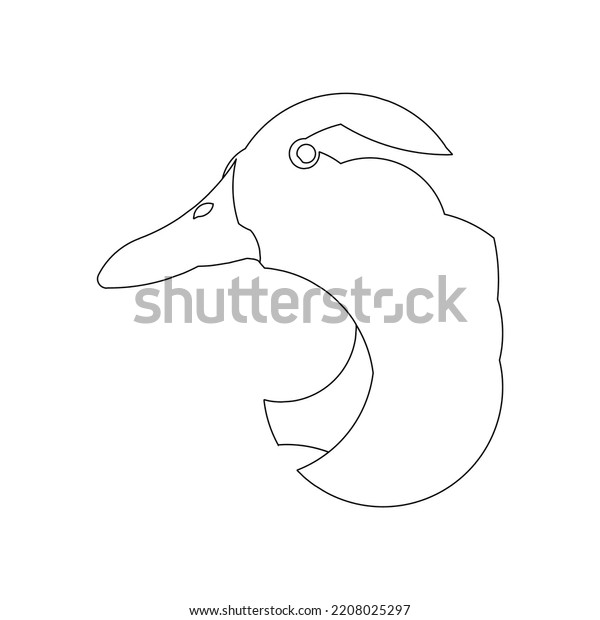 Duck Head Outline Vector Animal Sketch Stock Vector (Royalty Free ...