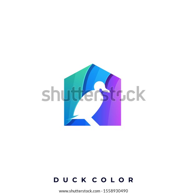 Duck House Illustration Vector Template Illustration Stock Vector ...