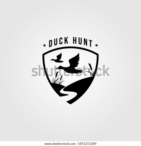 Duck Hunt Logo Shield Emblem Vector Stock Vector (Royalty Free ...
