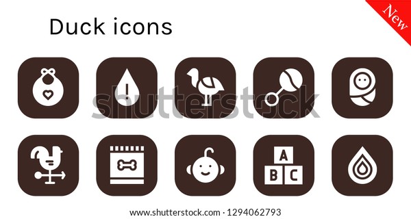 Duck Icon Set 10 Filled Duck Stock Vector (Royalty Free) 1294062793 ...