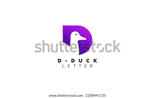 Duck Logo Design Letter D Stock Vector (Royalty Free) 2208441135 ...