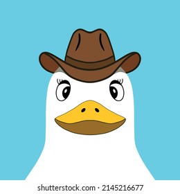 Duck Slap On Blue Background Stock Vector (Royalty Free) 2145216677 ...
