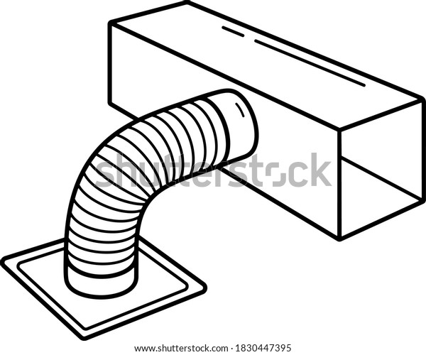 Ductwork Ventilation Vector Outline Illustration Stock Vector (Royalty ...