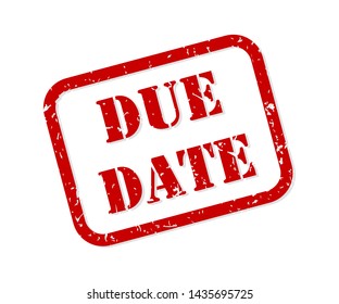 Due Date Red Rubber Stamp Vector Stock Vector (Royalty Free) 1435695725