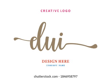 Dui Lettering Logo Simple Easy Understand Stock Vector (Royalty Free ...