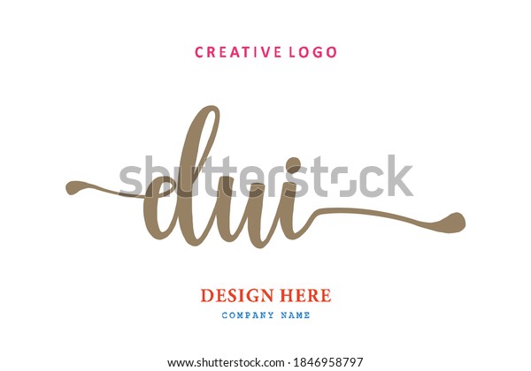 Dui Lettering Logo Simple Easy Understand Stock Vector (Royalty Free ...