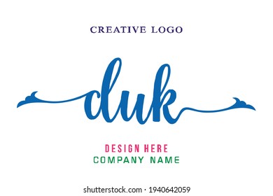 Duk Lettering Logo Simple Easy Understand Stock Vector (Royalty Free ...