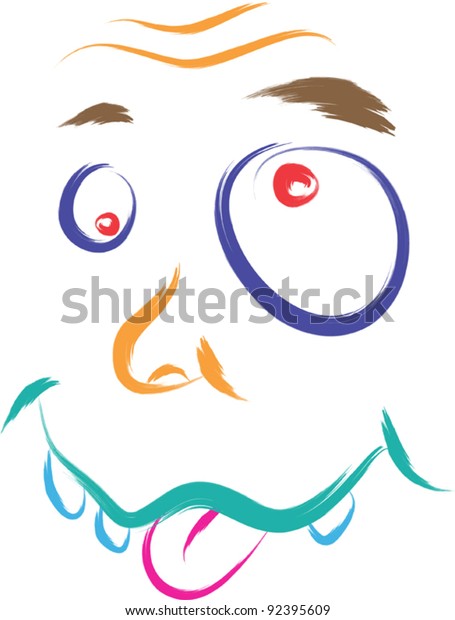 Dumb Face Cartoon Stock Vector (Royalty Free) 92395609 | Shutterstock
