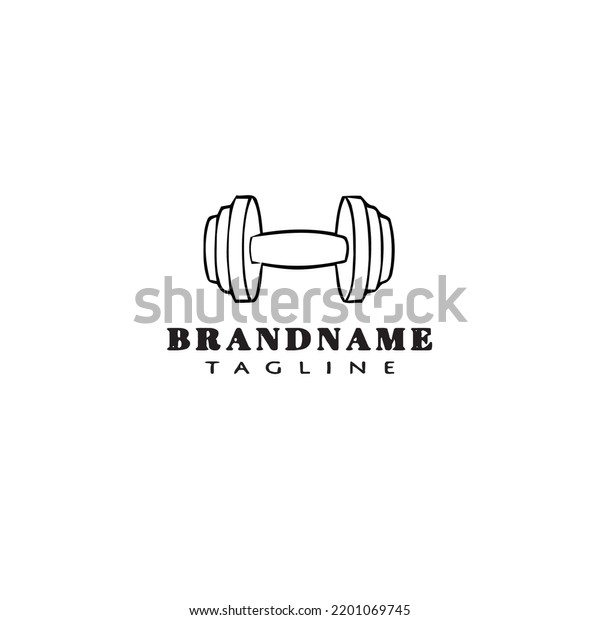 Dumbbell Cartoon Icon Design Logo Black Stock Vector (Royalty Free ...