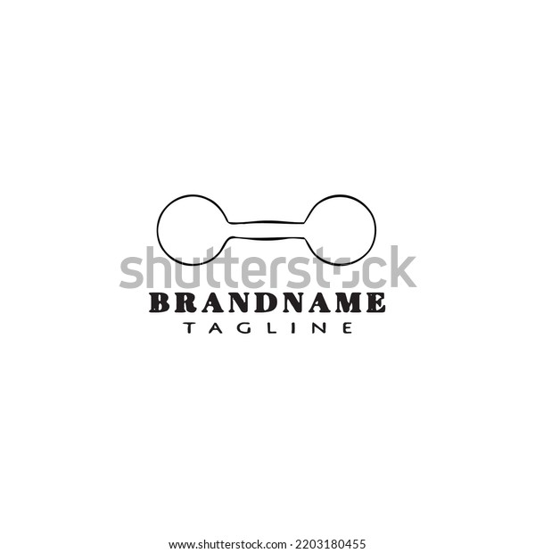 Dumbbell Cartoon Icon Design Logo Black Stock Vector (Royalty Free ...