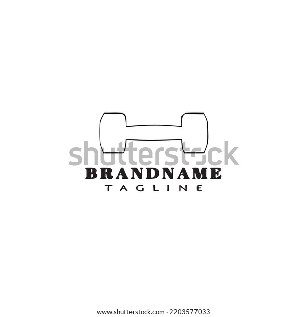 Dumbbell Cartoon Icon Design Logo Black Stock Vector (Royalty Free ...