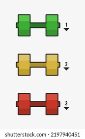 Dumbbell Flat Icon Illustration Set Three Stock Vector (Royalty Free ...
