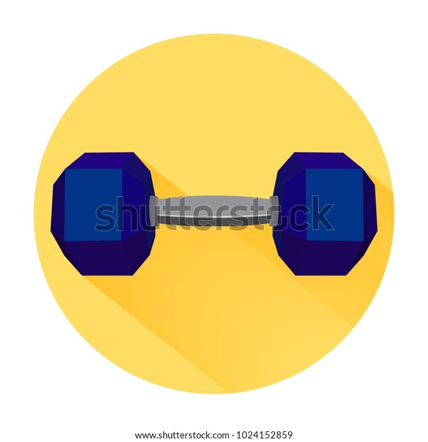 Dumbbell Hexagon Weights On Yellow Background Stock Vector (Royalty ...