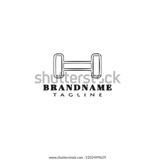 Dumbbell Icon Design Logo Black Modern Stock Vector (Royalty Free ...