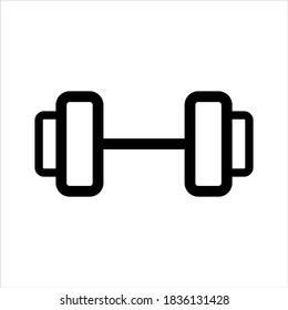 Dumbbell Icon On White Background Stock Vector (Royalty Free ...