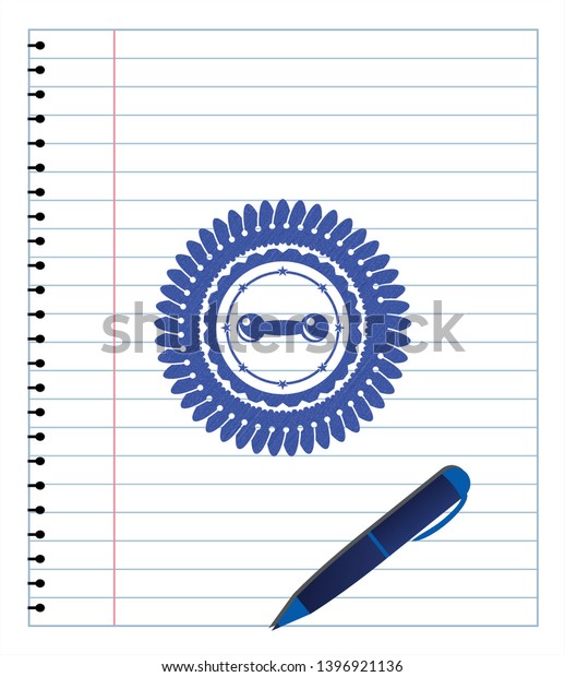 Dumbbell Icon Pen Effect Blue Ink Stock Vector (Royalty Free ...