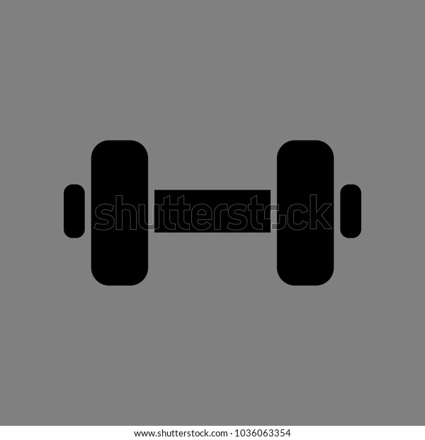 Dumbbell Sign Dumb Bell Vector Black Stock Vector (Royalty Free ...