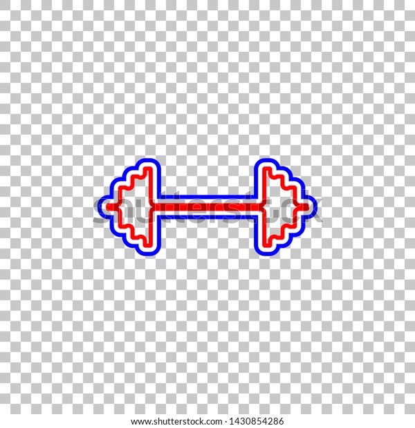 Dumbbell Weights Sign Red White Contour Stock Vector (Royalty Free ...